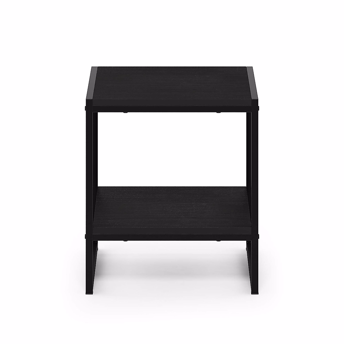 FURINNO Camnus Modern Living 2-Tier End Table, Americano, 15.9 in x 15.75 in x 18 in