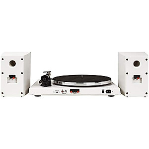 Crosley T150A-WH Modern 2-Speed Bluetooth Turntable System with Variable Weighted Tone Arm and Stereo Speakers, White