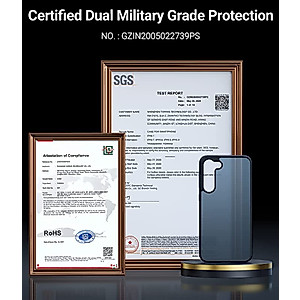 TORRAS Shockproof for Samsung Galaxy S23 Plus Case, (Military Grade Drop Tested) Translucent Slim Protective Matte Hard Back Cover Phone Case for Samsung S23 Plus Case 5G Guardian,Black