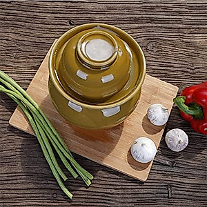 Ceramic Thickened Ceramics Fermenting Jar, Porcelain Pickling Jar,Crock Jar Stoneware Pot, Kimchi Pot with Lid Food Storage, Water Seal Fermenting Pickling Kimchi Crock 1KG jars (Size : 6.5KG) ( Size