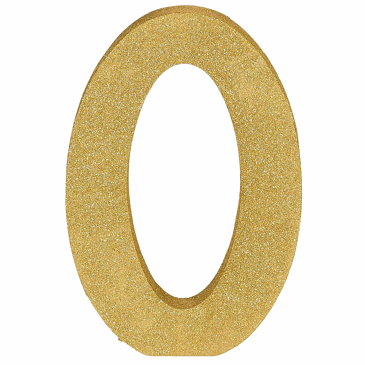 Dazzling Gold Glitter MDF Number "0" - 8.86" x 7.25" (1 Pc.) - Stunning Centerpiece - Elegant & Durable Design - Ideal for Any Party/Event