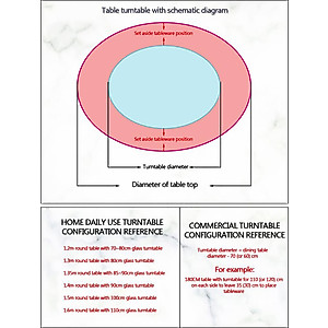 Glass Lazy Susan Turntable Dining Table Transparent Round Turntable Tabletop Rotating Serving Tray (90cm/35.4in)