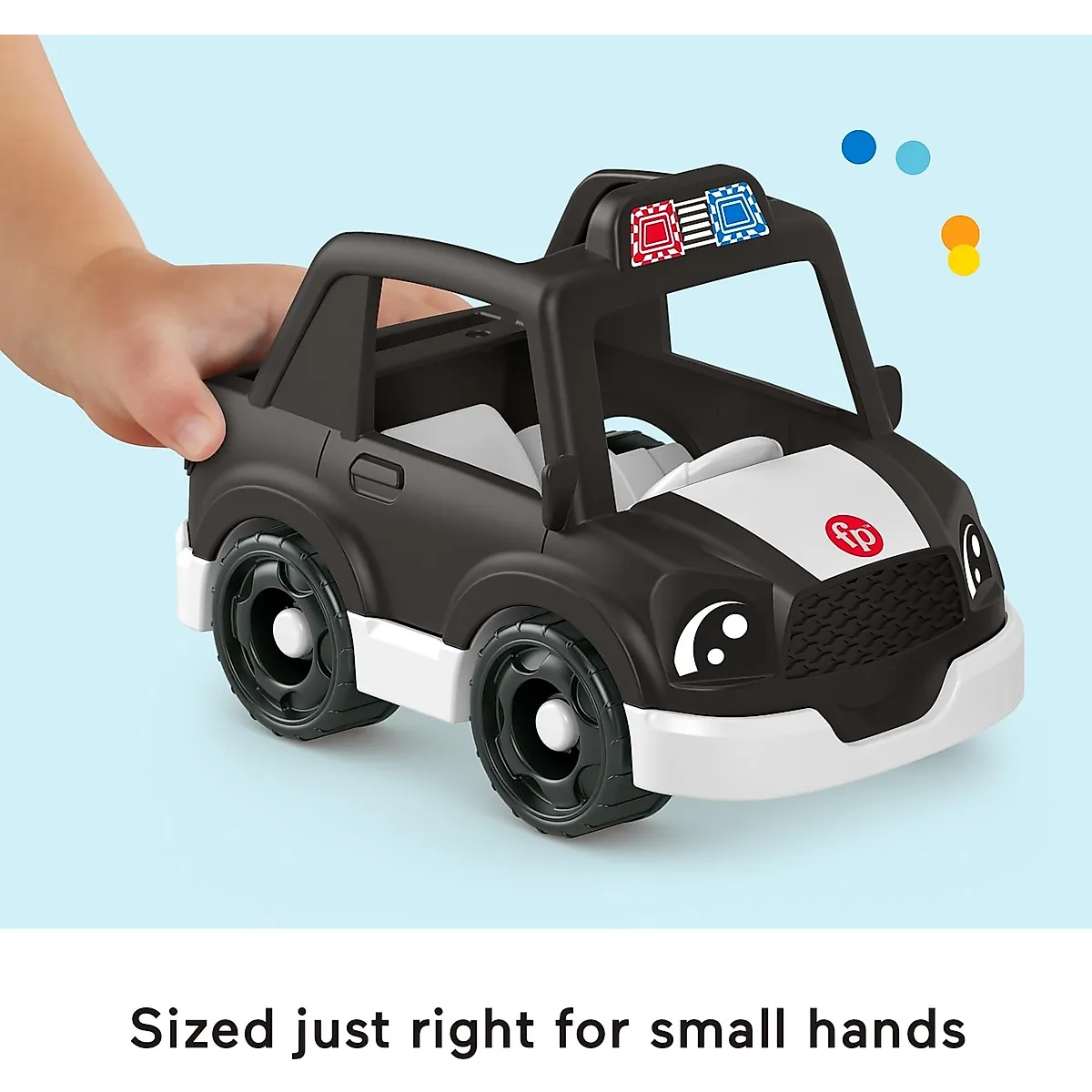 Fisher-Price Little People Toddler Toys Police Car Push-Along Vehicle & Figure for Pretend Play Preschool Kids Ages 1+ Years