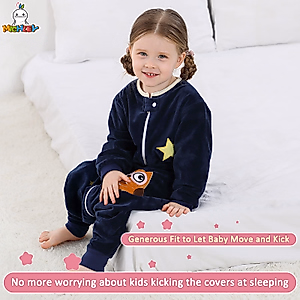 MICHLEY Baby Sleeping Bag Sack Long Sleeve with Feet Winter Swaddle Wearable Blanket for Boys Girls,Owl,1-3Years