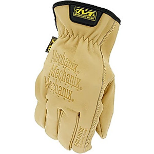Mechanix Wear: Cow Leather Driver Glove with Durahide Water Resistant Technology, Quick Fitting Safety Work Gloves (Tan, X-Large)
