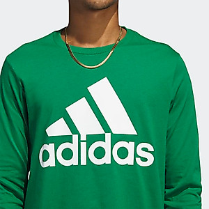 adidas Amplifier Long Sleeve Badge of Sport Tee Men's, Green, Size XL