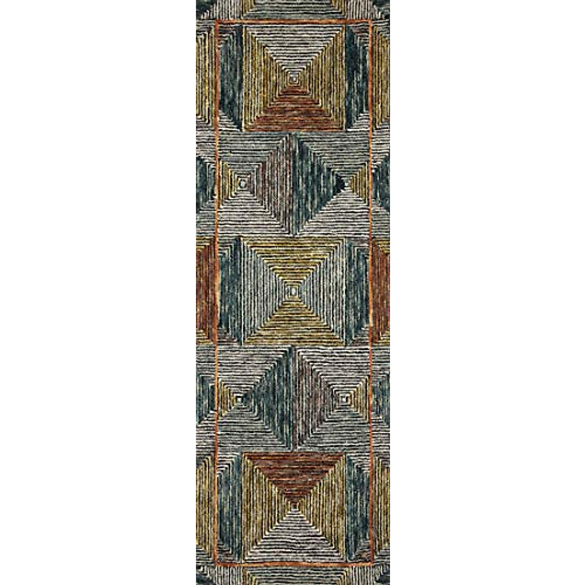 Loloi II Spectrum Collection SPE-01 Lagoon/Spice, Contemporary 7'-9" x 9'-9" Area Rug
