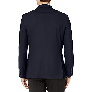 Amazon Essentials Men's Long-Sleeve Classic-fit Button-Front Stretch Blazer, Navy, 46