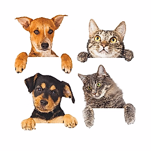 Removable Switch Sticker, 8 Cats and Dogs Lovely Wall Sticker, Light Switch Decor Decals, Family DIY Decor Art Stickers Home Decor Wall Art for Kids Bedroom Office Decoration(4 Styles)