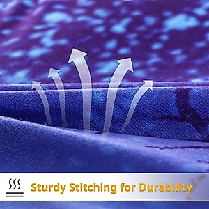 ENCOFT Wolf Comforter Set Queen Size, 3 Piece Vivid Blue Night Sky Howling Wolf Bedding Comforter Sets with 2 Pillowcases, Lightweight Soft Wild Animal Wolf Comforter Set for Kids, Boys, Teen