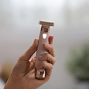Flawless Nu Razor,Rechargeable Electric Razor for Women, Hypoallergenic 18K Gold-Plated Head