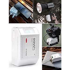 VILTROX V Mount Battery, 99Wh 14.8V Mini V-Lock Battery with D-TAP Type-A Type-C OLED Screen for Broadcast Video Camcorder, Camera, Monitor, Filmmaker