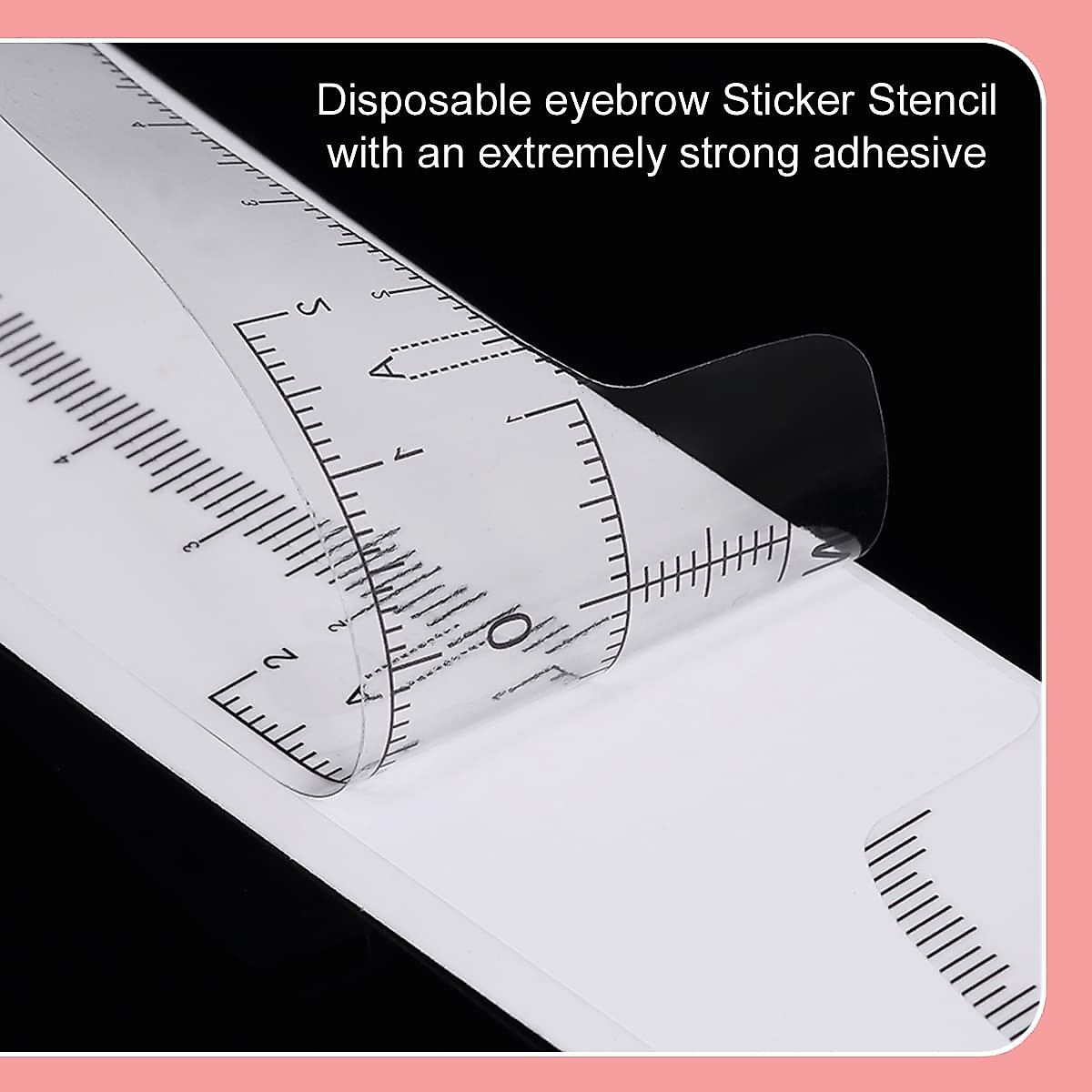 100 Pack Eyebrow Ruler, KINGMAS Disposable Brow Ruler Microblading Adhesive Eyebrow Sticker Stencil Guide Measuring Tool