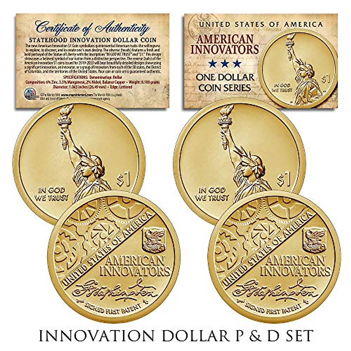 American Innovation State $1 Dollar Coin 2018 1st Release 2-Coin Set P & D Mints