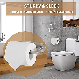 LAYUKI Toilet Paper Holder,Brushed Nickel,Wall Mount, Upgraded Adhesive Toilet Roll Holder,no Drilling,Bathroom/Rv/Washroom,SUS 304 Stainless Steel,Rustproof (Brushed Nickel, 1 Piece)