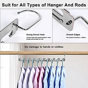 Space Saving Hangers Upgraded - 5 Pack Adjustable 6 to 9 Holes Magic Clothing Hangers, Sturdy Metal Closet Organizers and Storage Hangers Space Saving for Heavy Clothes, College Dorm Room Essentials