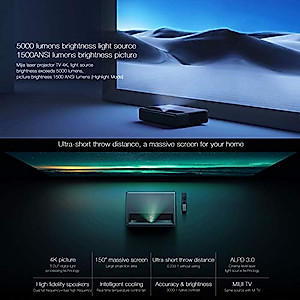 Kaya Projector, Xiaomi 1S 4K Projector MJJGTYDS04FM | Ultra Short Throw | ALPD 3.0 | Android 3D Home Cinema Projector - Updated Version