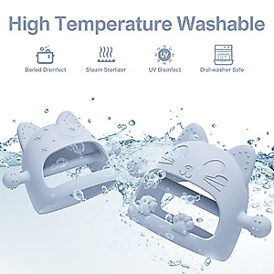 Baby Teething Toys for Babies 0-6 Months-Baby Teether,Anti-Drop Silicone Mitten Teething Toy for Soothing Sore Gums,Teething Pacifier,Baby Toys 6 to 12 Months-Ideal Baby Travel Essentials for Moms