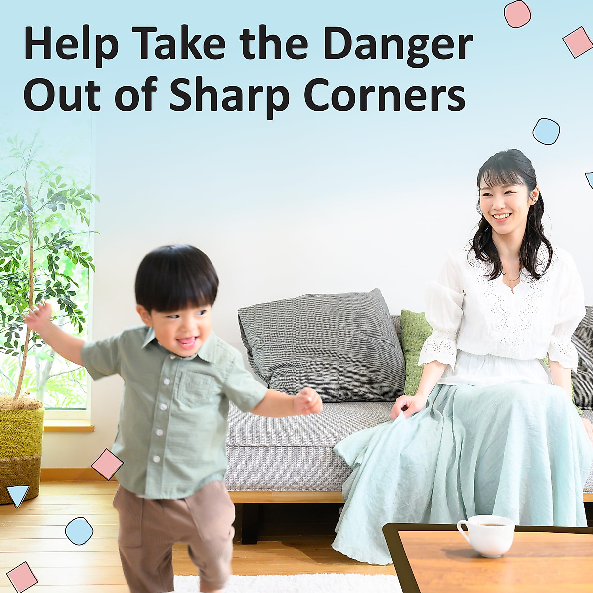 Bébé Earth Baby Proofing Edge and Corner Guard Protector Set for Back to School, 20 Feet Edges & 8 Foam Corners, Furniture and Tables Child Baby Proof Bumpers, Pre-Taped Corner Cushions - Onyx Black