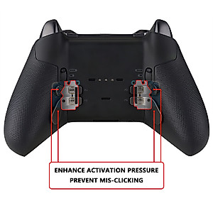 eXtremeRate (Increase Back Paddles Pressure) Enhancement Metal Pad Kits + Stainless Steel Paddles for Xbox Elite Series 2, Elite Series 2 Core Controller (Model 1797)