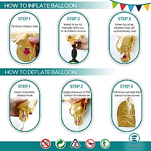 Endea Group Congratulations Banner Balloons 13 Inch Letters - Inflatable Foil Mylar - Celebrate for Graduations, Anniversaries, Weddings, Retirements 15pcs in Set (Gold)