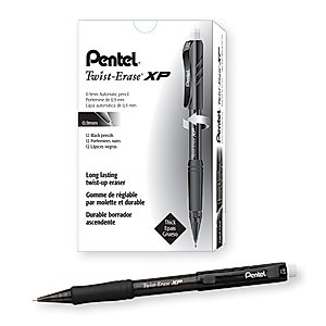 Pentel® Twist-Erase® Express Mechanical Pencils, 0.9 mm, Smoke Barrel, Pack Of 12
