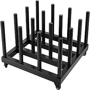 Happybuy Vinyl Cart Mobile Rack 16 Roll Capacity Vinyl Roll Rack 2" Core Vinyl Rolling Cart 1200 lbs Heavy Duty Digital Media for Mobile Storage (16 Rolls)