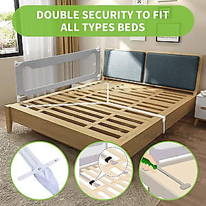 melafa365 Bed Rails for Toddlers, Upgrade Baby Bed Rail Guard Height Adjustable Specially Designed for Twin, Full, Queen, King Size - Safety Bed Guard Rails for Kids