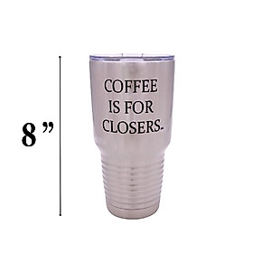 Rogue River Tactical Large Funny Realtor Real Estate Sales Coffee is For Closers 30oz Travel Tumbler Mug Cup w/Lid Gift Salesperson Associate