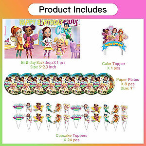 Butterbean's Cafe Party Supplies Birthday Decorations Plates Banner Kids Cake Toppers Set Decorations Decor