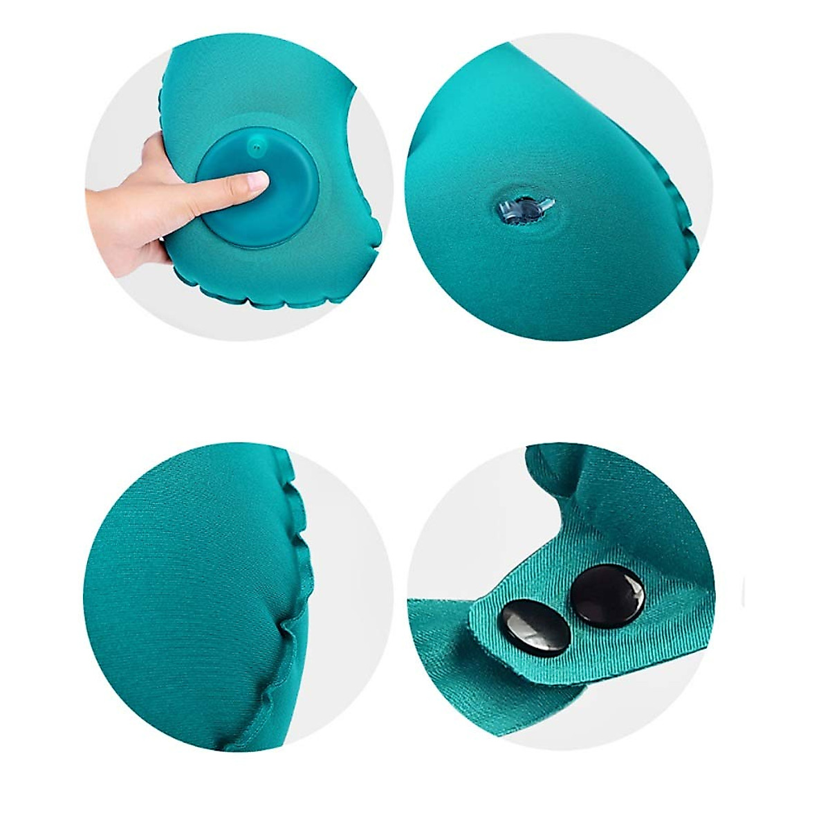 Portable U-Shape Inflatable Travel Pillow Car Head Rest Air Cushion for Travel Office Nap Head Rest Air Cushion Neck Pillow (Color : Green)