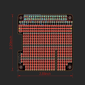Treedix 4 sets GPIO Breakout DIY Breadboard PCB Shield Red Expansion Board Kit Compatible with Raspberry Pi 4 3 2 B+ A+
