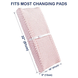 Changing Pad Cover, AceMommy Ultra Soft Minky Dots Plush Changing Table Covers Breathable Changing Table Sheets Wipeable Diaper Changing Pad Cover for Infants Baby Girl Pink/Grey (2 Pack)