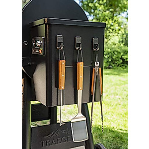 Traeger Pellet Grills BAC536 Magnetic Aluminum Tool Hooks Accessory, Black