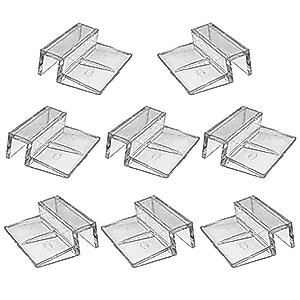 EDOBLUE 8 Pack Fish Tanks Glass Cover Clip 8mm Aquariums Fish Tank Acrylic Clips Glass Cover Support Holders Universal Lid Clips Clear Glass Cover Clip Support Holder for Rimless Aquariums