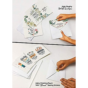 Dessie Bible Verse Cards With 60 Different Designs and Inspirational Bible Verses. Large Blank Note Cards, Envelopes and Gold Seals, 60 Unique Scripture Cards