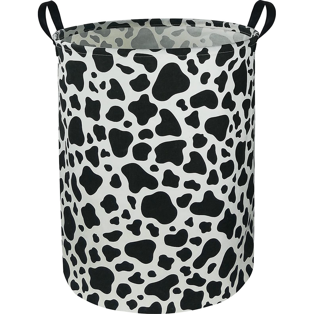 NTAOHAMPER Cow Laundry Basket,Collapsible Baby Nursery Hamper,Waterproof Kids Toys Storage Bin with Handles for Bedroom,Room Decor,Gift Basket(Cow Stria)