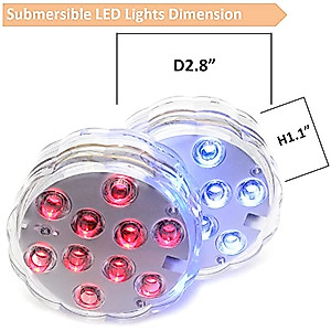 causeyoulove Submersible LED Pool Lights, Battery Operated Color Changing Underwater LED Lights Waterproof with Remote (2 Packs)