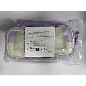 JIANTA Mesh Pencil Case, Large Clear Pen Pouch with Zipper and 2 Compartments, Makeup Cosmetics Bag Stationery Storage Bag for Home, Office, School, Purple