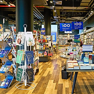 Gisafai 2 Pcs Rotating Countertop Greeting Card Rack White 25'' H x 12'' D 24 Pockets Total Business Metal Wire Rotating Book Rack with Sign Clip for Thrift Retail Grocery Convenience Stores, 3 Tiers