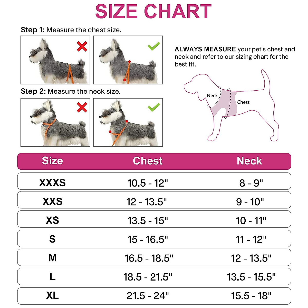 Joytale Small Dog Harness, Breathable Mesh Step-in Vest Harness, Reflective Soft Padded Harnesses for Small and Medium Dogs, Hot Pink, M