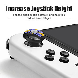 Switch Joycon Thumb Grip Caps, Soft Silicone Joystick Cover Compatible with Nintendo Switch/OLED/Switch Lite, Analog Stick Grips Button Covers for Switch (K-Mix)