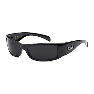 3 Pack Locs Mens Black Hardcore Shades Dark Lens Gangster Sunglasses, Large