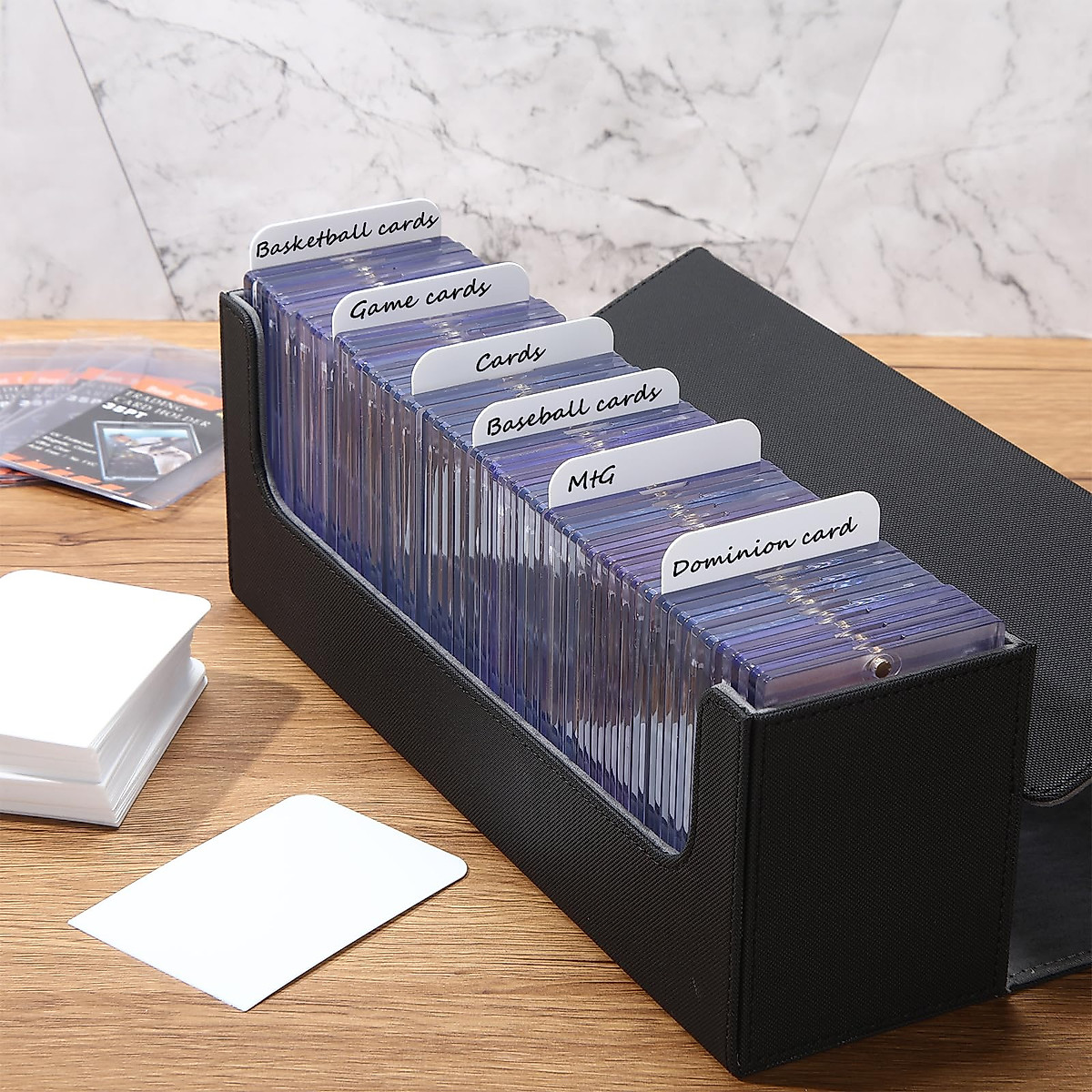 Yookeer Trading Card Divider Bulk Plastic Card Separators Baseball Card Dividers Blank Playing Card Divider for Storage Boxes Sports Cards Card Games(60 Pieces)