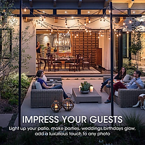 Meconard Outdoor Patio String Light Bulbs, Shatterproof Waterproof S14 LED Replacement Bulbs for Outdoor String Lights, 1W LED Bulbs Equal to 11W Incandescent, 2200K Warm White, E26 Base, Non-Dimmable