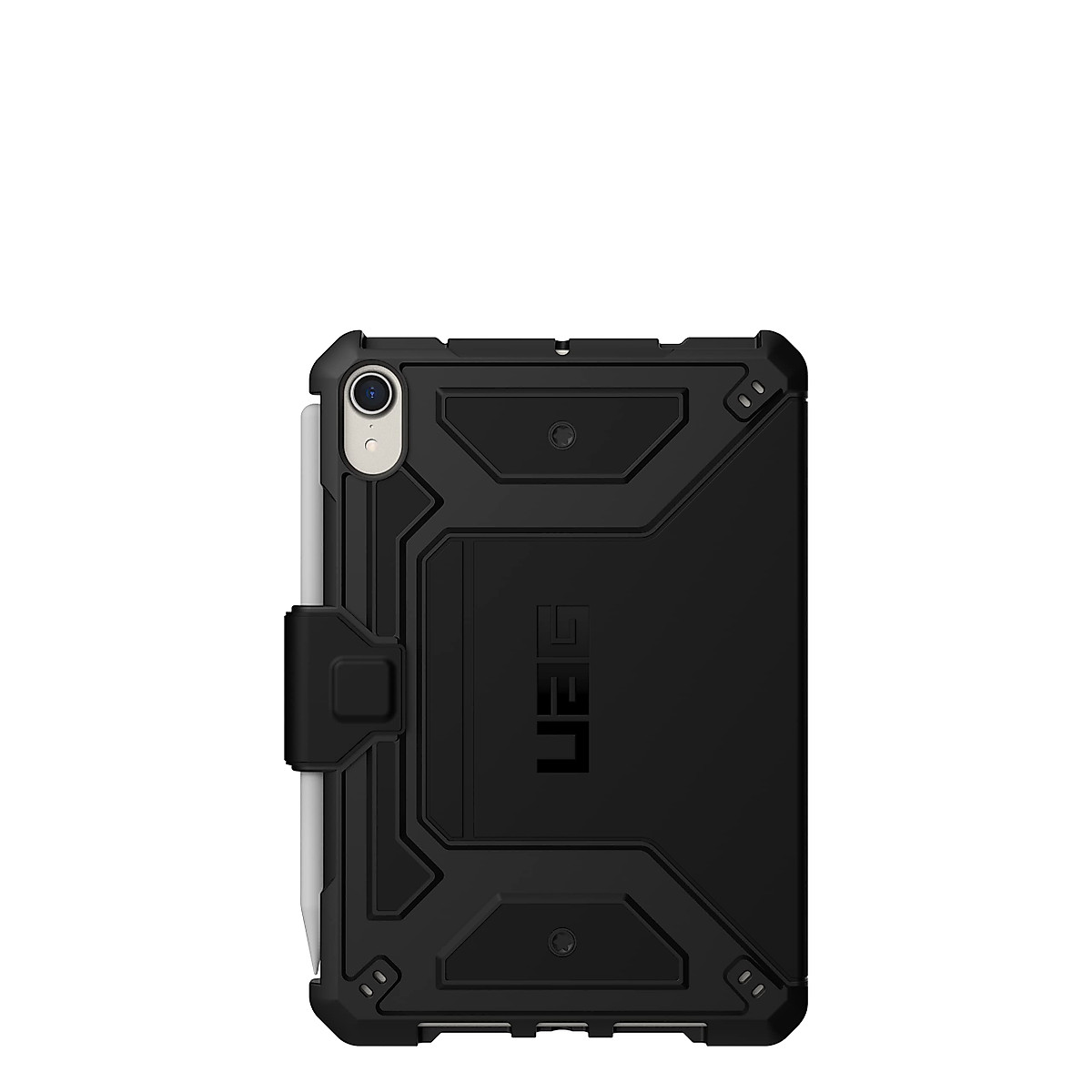 URBAN ARMOR GEAR UAG Designed for iPad Mini Case (6th Gen, 2021) Rugged Smooth Exterior Material Heavy Duty Multi-Angle Viewing Folio Stand with Pencil Holder Metropolis SE Protective Cover, Black