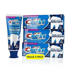Crest Kids Advanced Toothpaste Enamel + Cavity Protection with Fluoride for Anticavity, 4.1oz (Pack of 3)