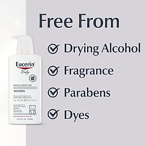 Eucerin Baby Body Lotion, Fragrance Free Baby Lotion, 13.5 Fl Oz Pump Bottle