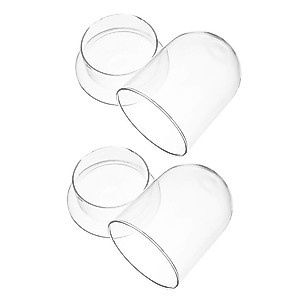 Hemoton 2pcs Air Plant Holder Glass Cloche Bell Jar Display Dome Cover Glass Ball Terrarium Air Plant Planters Floral Container