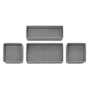 Whitmor 6283-9871 Set of 4-Crosshatch Gray Drawer Organizer